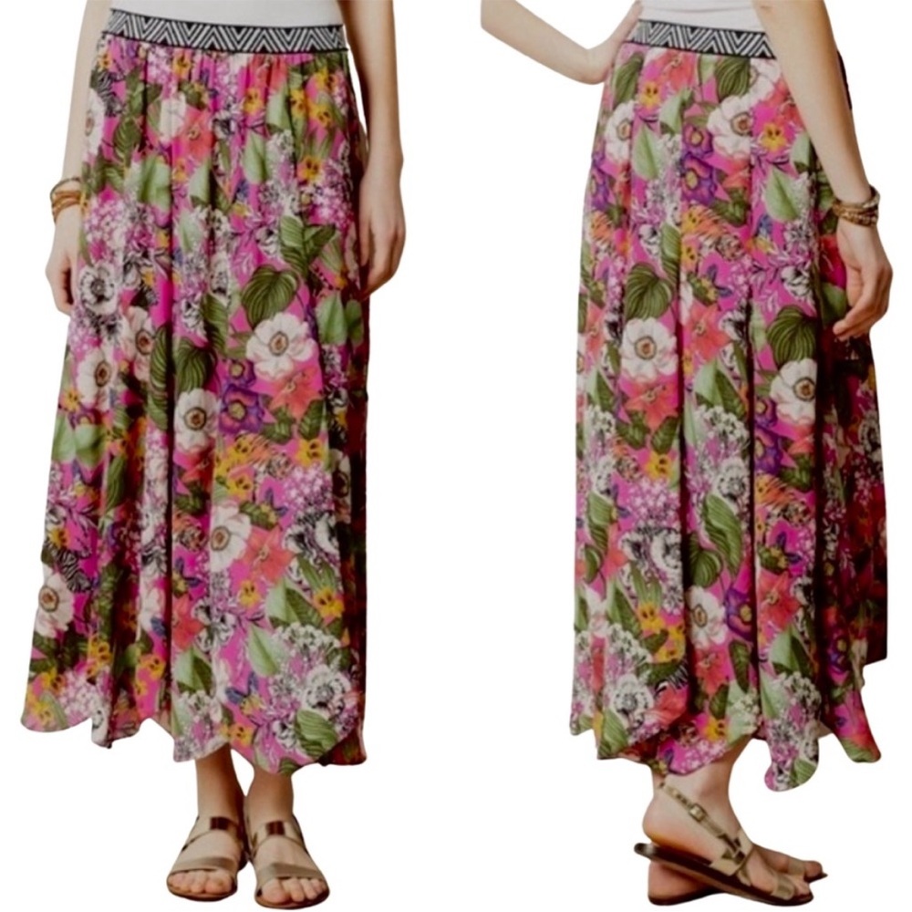Anthropologie Maeve Banda Jungle Print Skirt - Gem